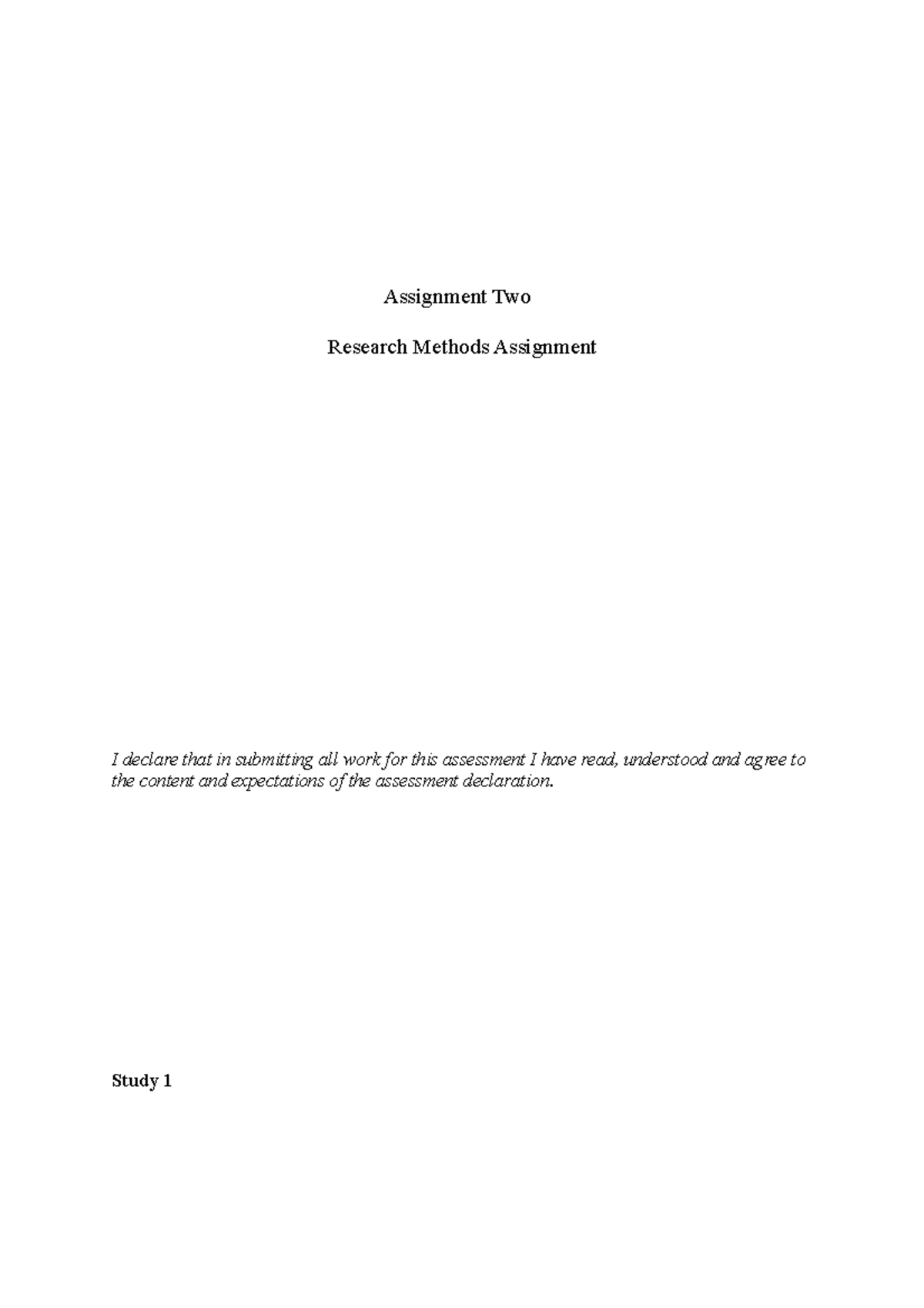 Assignment 2 - Essay Student Doco - Assignment Two Research Methods ...