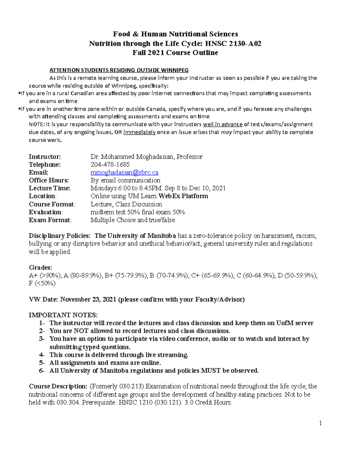 Course Syllabus 2130-Fall 2021 - Food & Human Nutritional Sciences ...