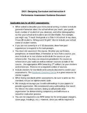 D631 Task 1 - Passed - Applies Curriculum Models Allie Bessette MSCIN ...