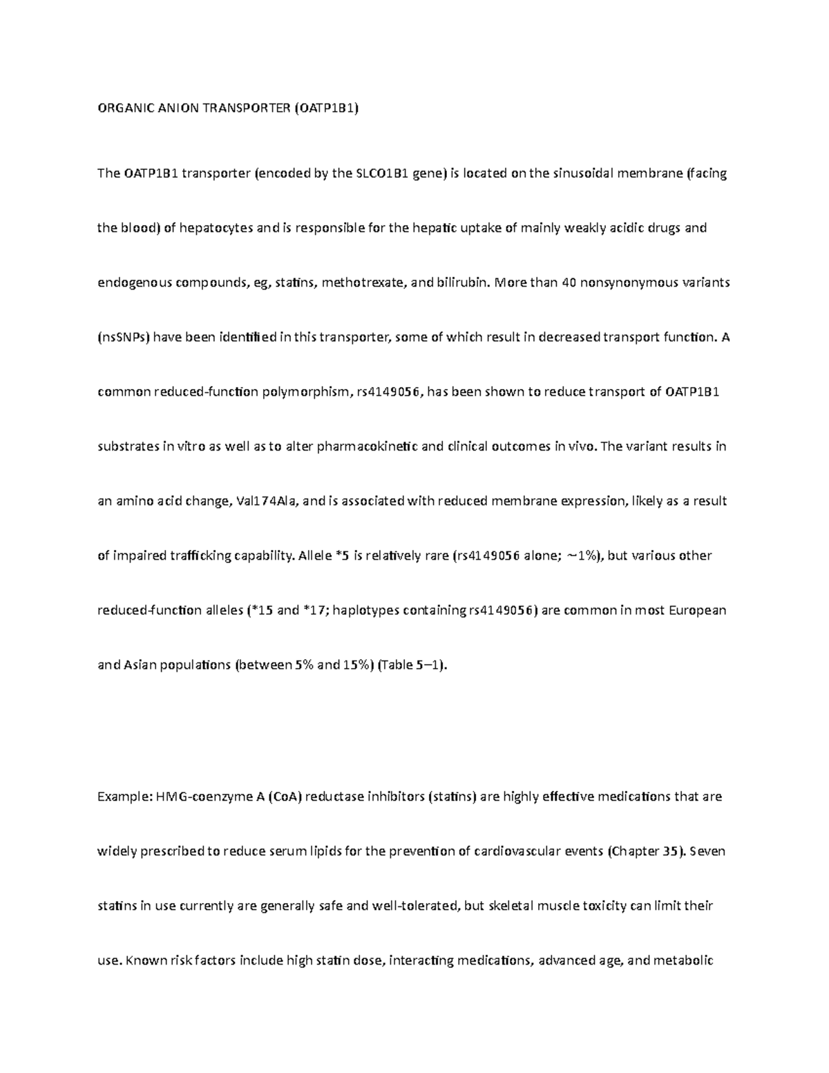 Organic Anion Transporter OATP1B1 - ORGANIC ANION TRANSPORTER (OATP1B1 ...