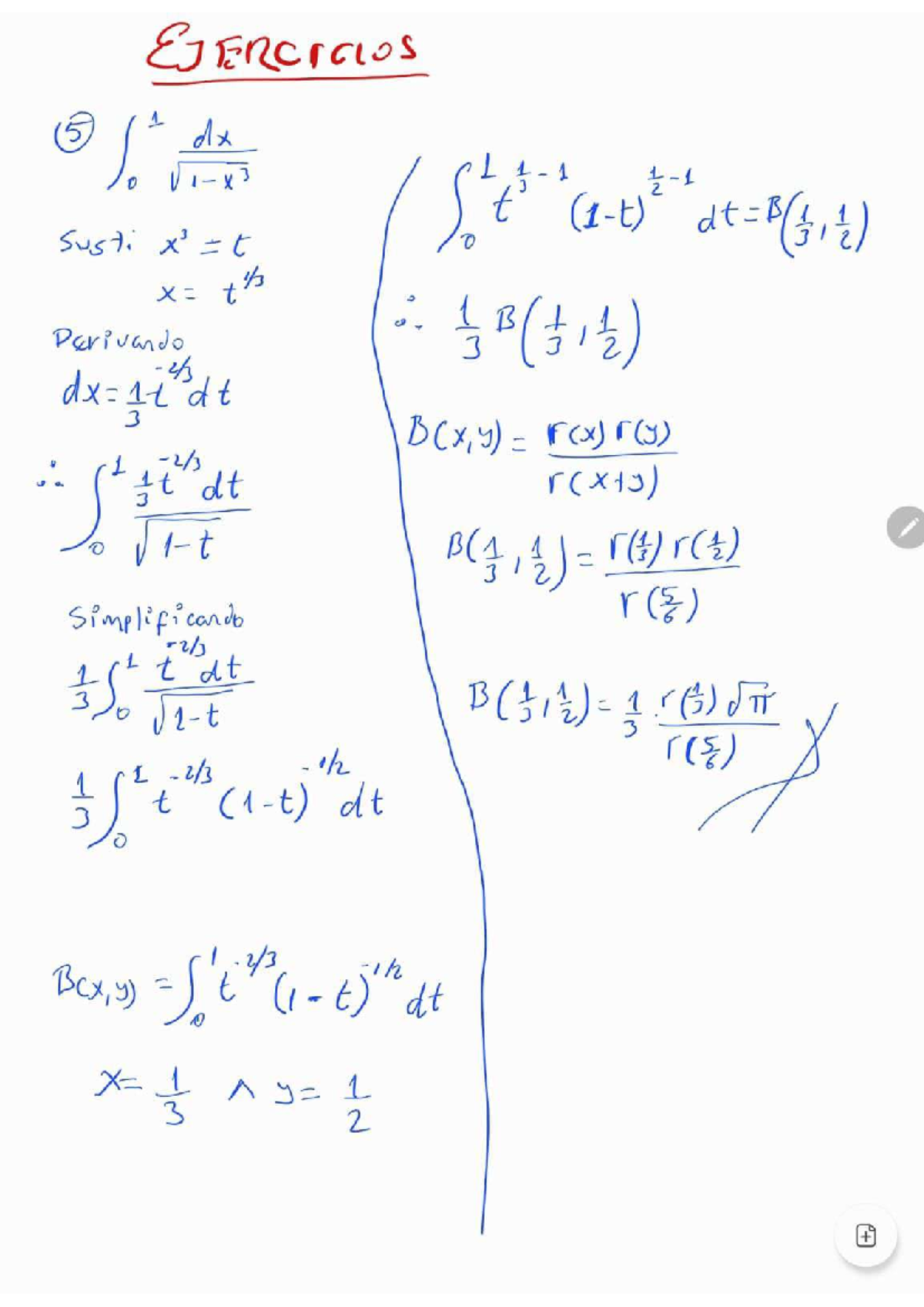 EResueltos S3 - EJERCISIOS 11 1 5 dx Susti x t So t x Perivando : 3 dt ...