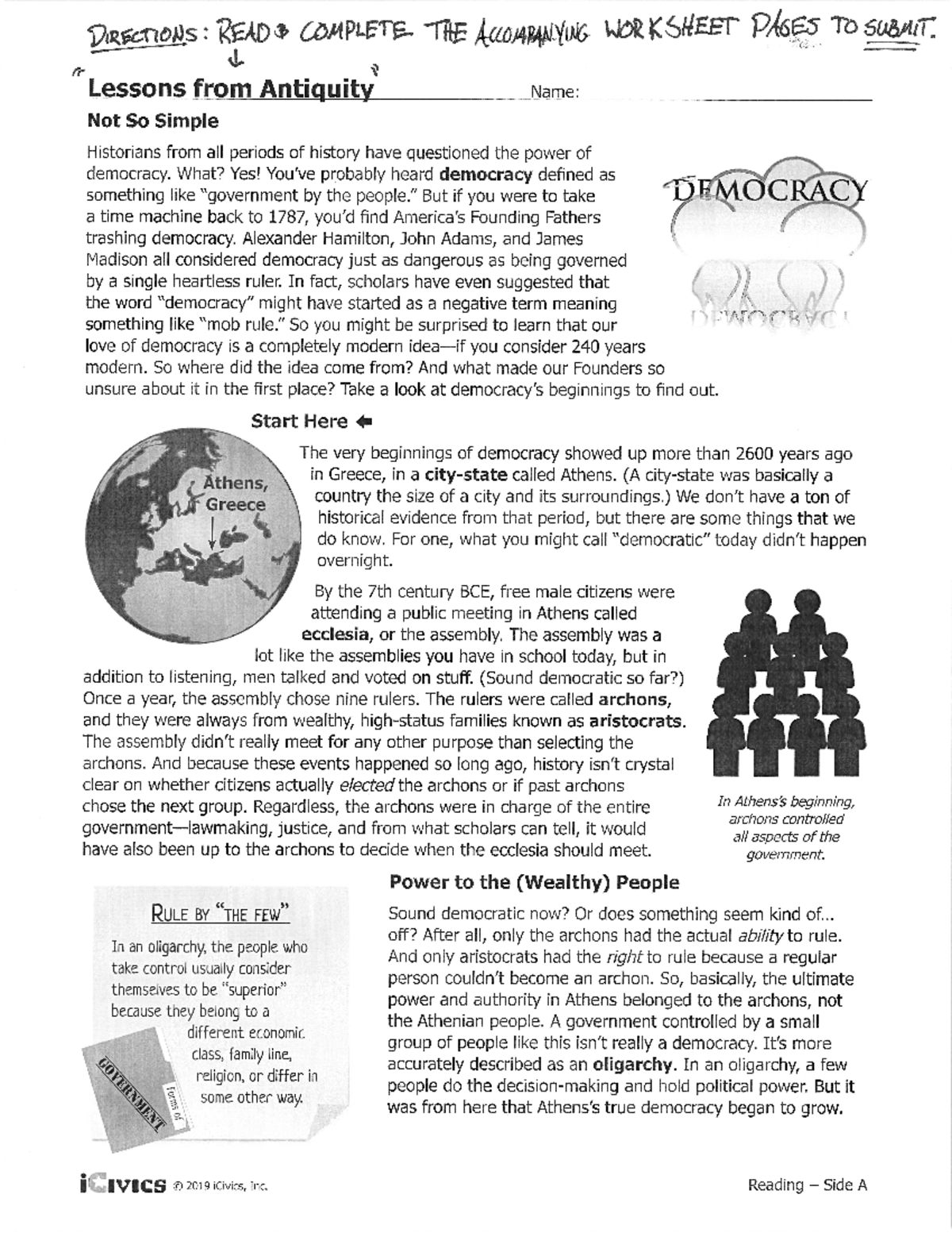 Lessons From Antiquity Reading & Worksheets - Annotated - Studocu