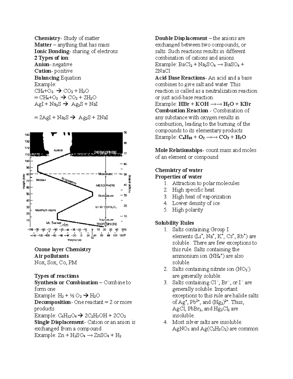 Chemistry - My summarized lessons for preliminary period lessons ...