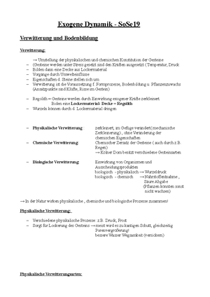 Geomorphologie und Bodenkunde Lernzettel - Was wird untersucht ...