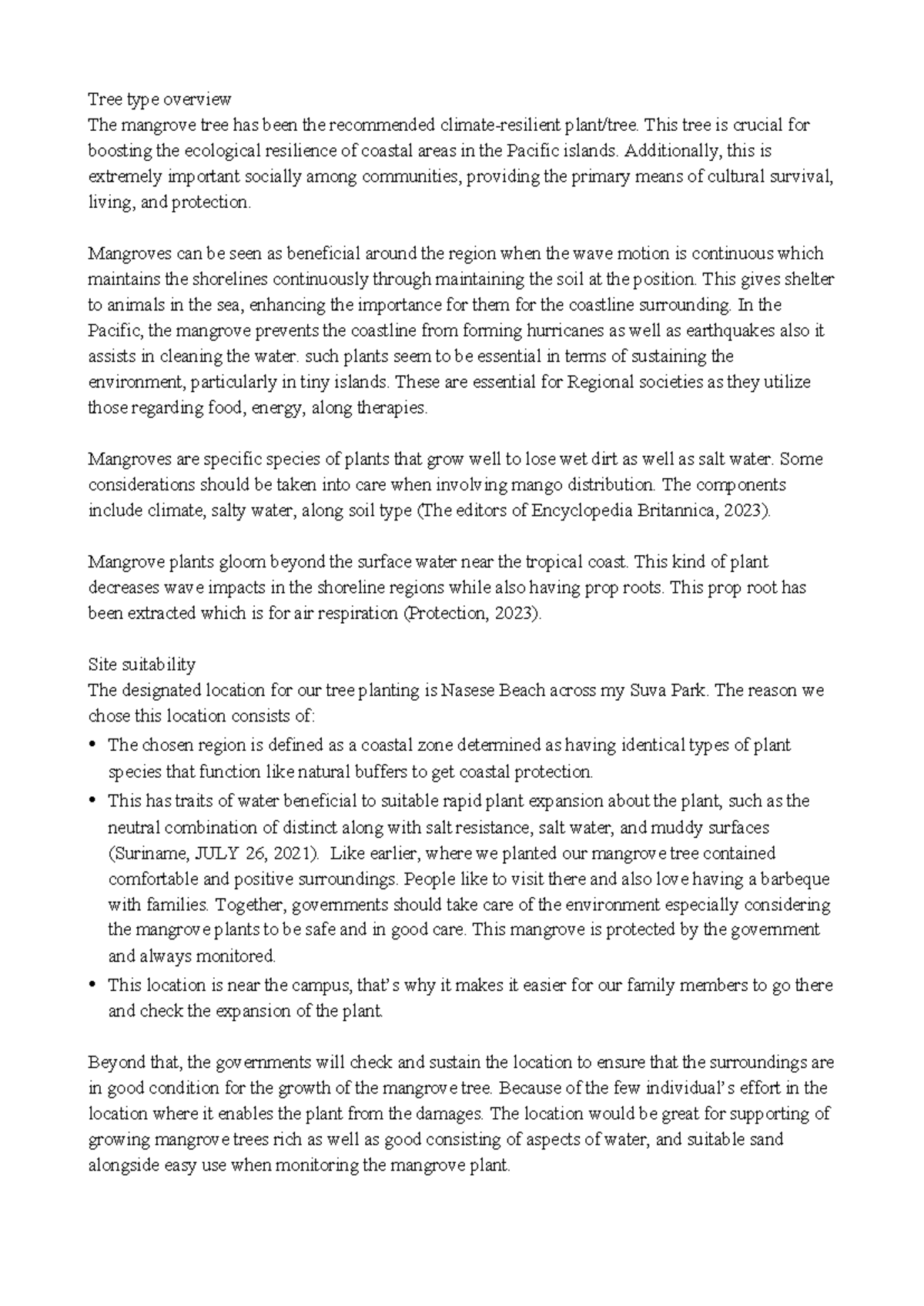 Uu200 tree planting report 2 - Tree type overview The mangrove tree has ...