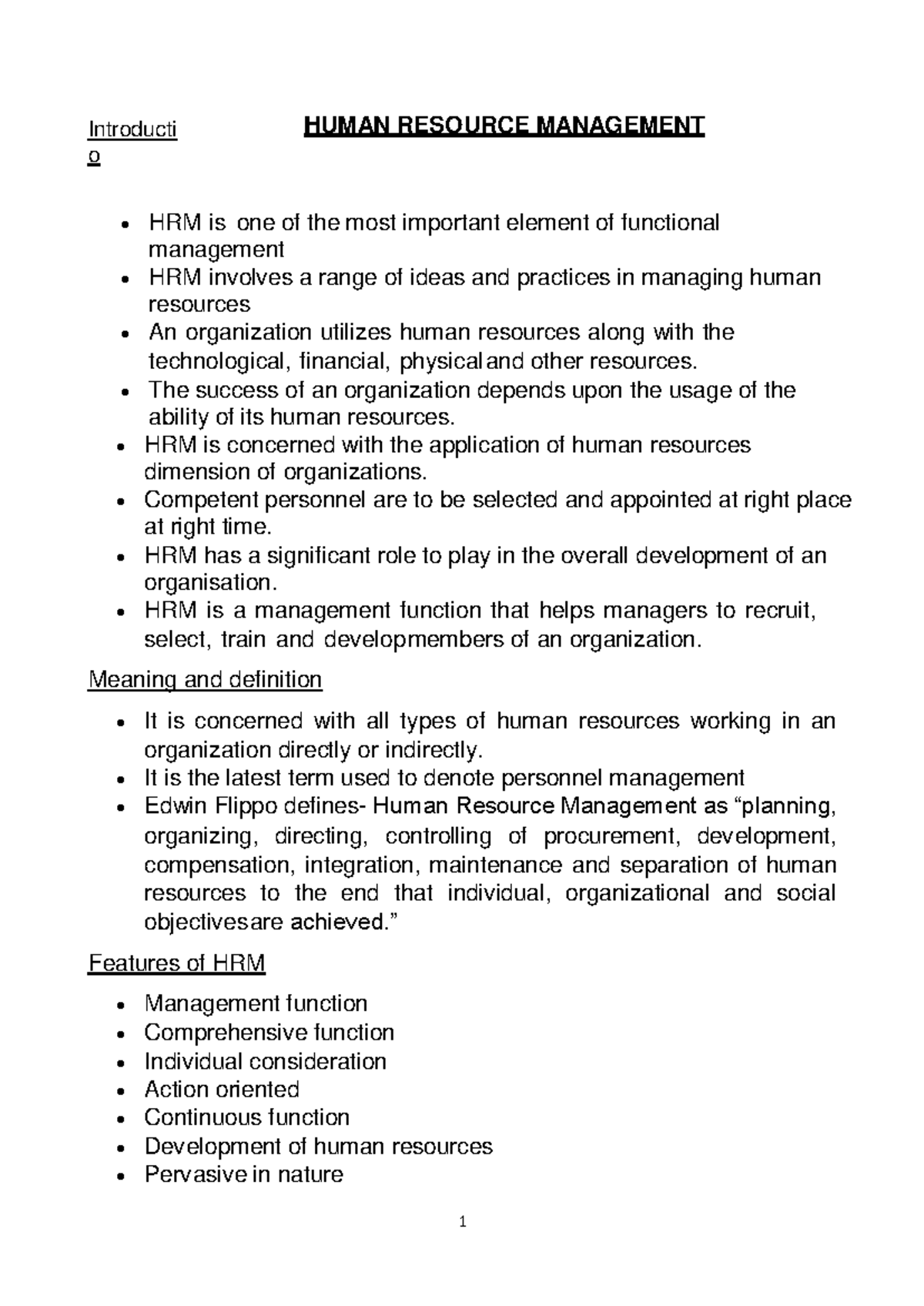 Combinepdf - HRM BBA 2019 ADMISSION ONWARDS PDF 👆🏻 - 1 Introducti o ...