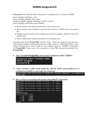 Adbms Assignment 1 - Architecture of Database Management Systems List ...