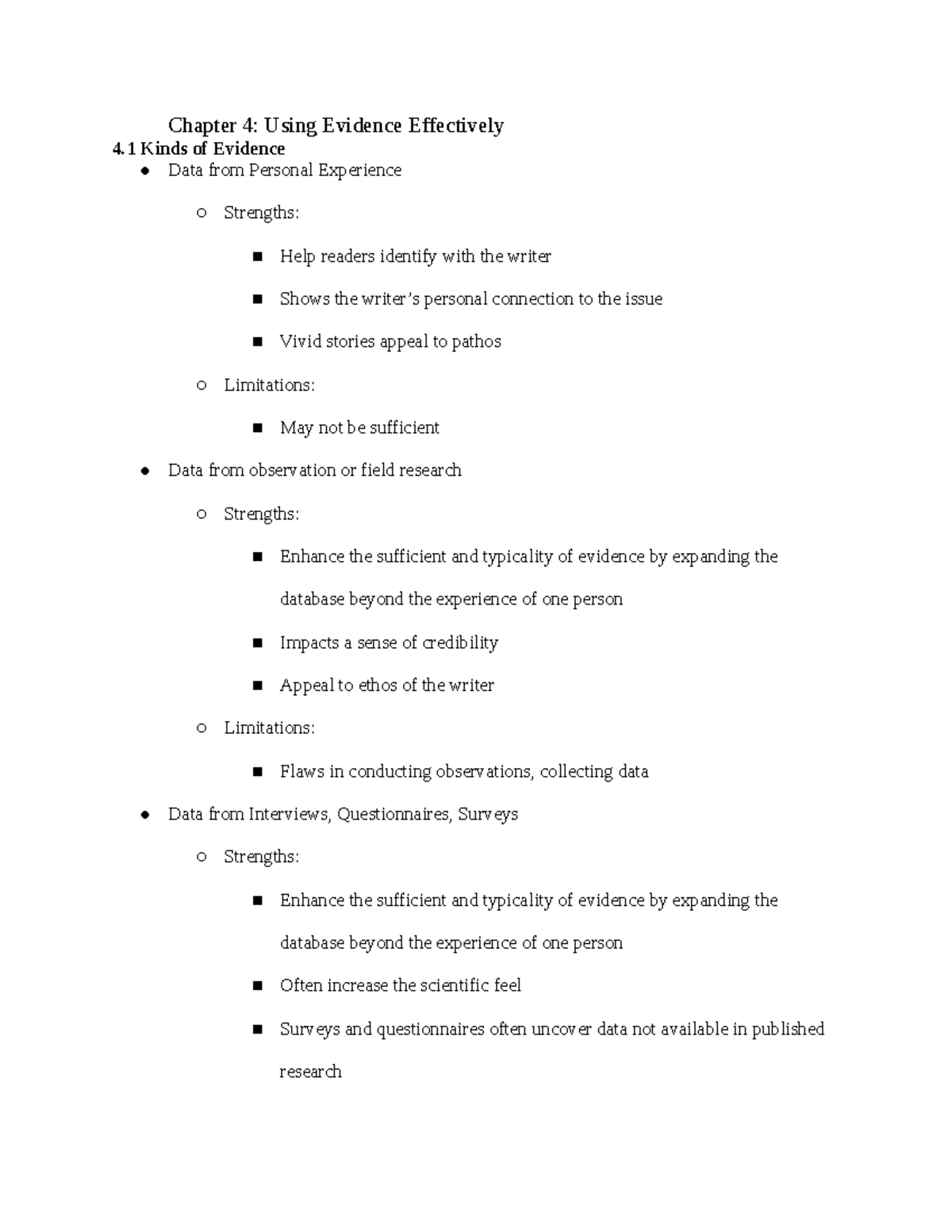 Chapter 4 Using Evidence Effectively - Chapter 4: Using Evidence ...