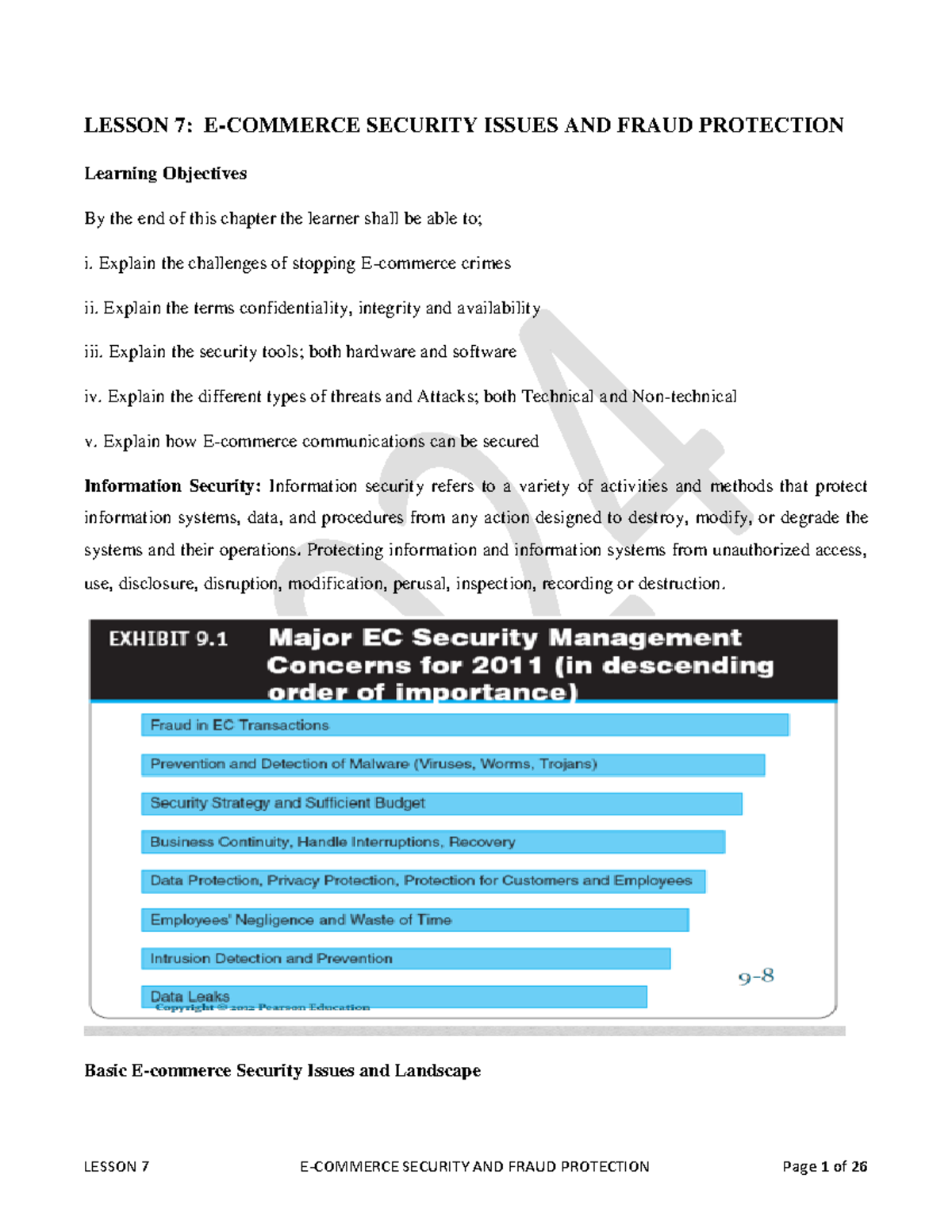 Lesson 7 E- Commerce Security AND Fraud Protection - LESSON 7: E ...