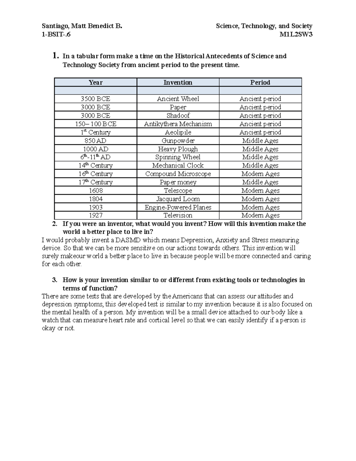 M1L2SW3 - Direction: Solve the following in a clear and complete manner ...