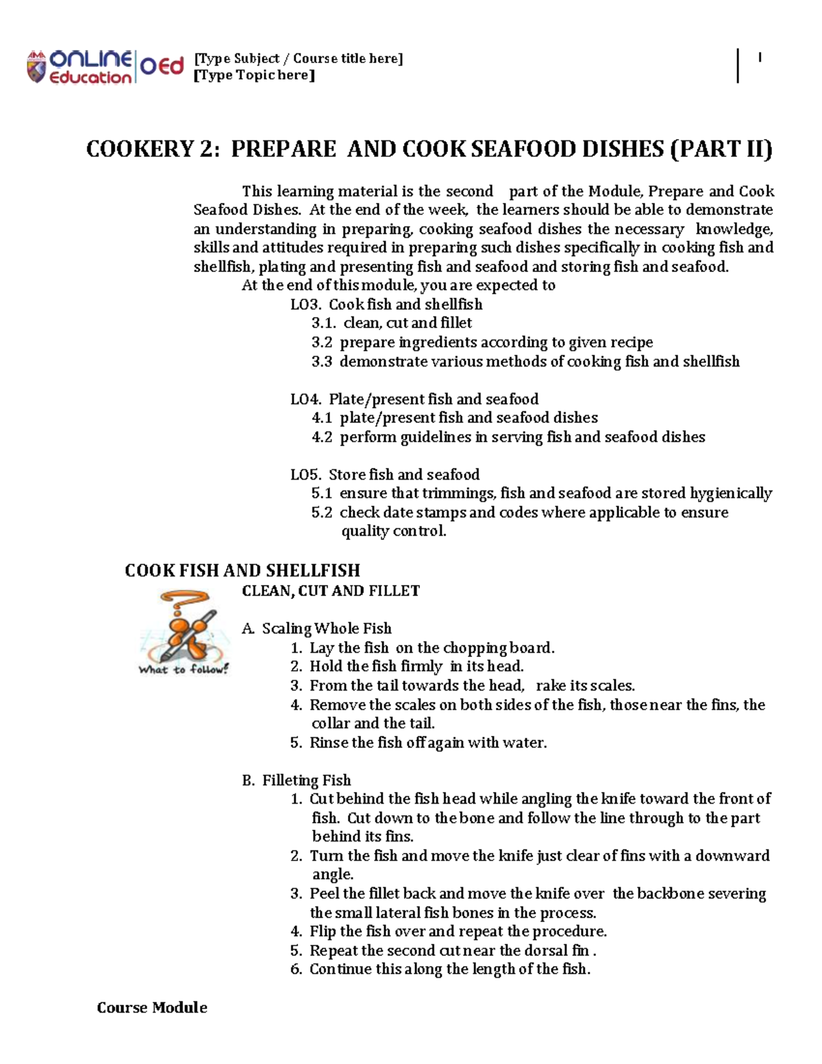 Week 001-003- Cookery 2- Prepare And Cooked Seafood Dishes(Part I ...