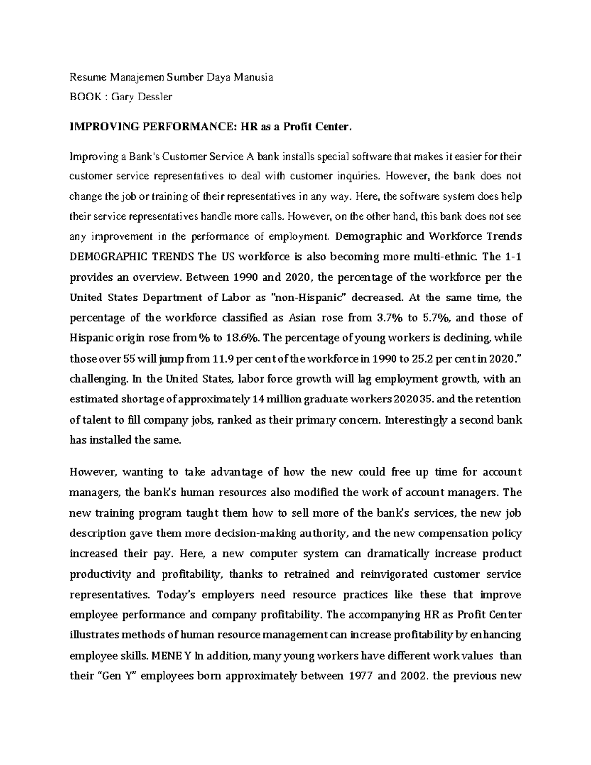 Human Resource Management Summary 2 - Resume Manajemen Sumber Daya ...