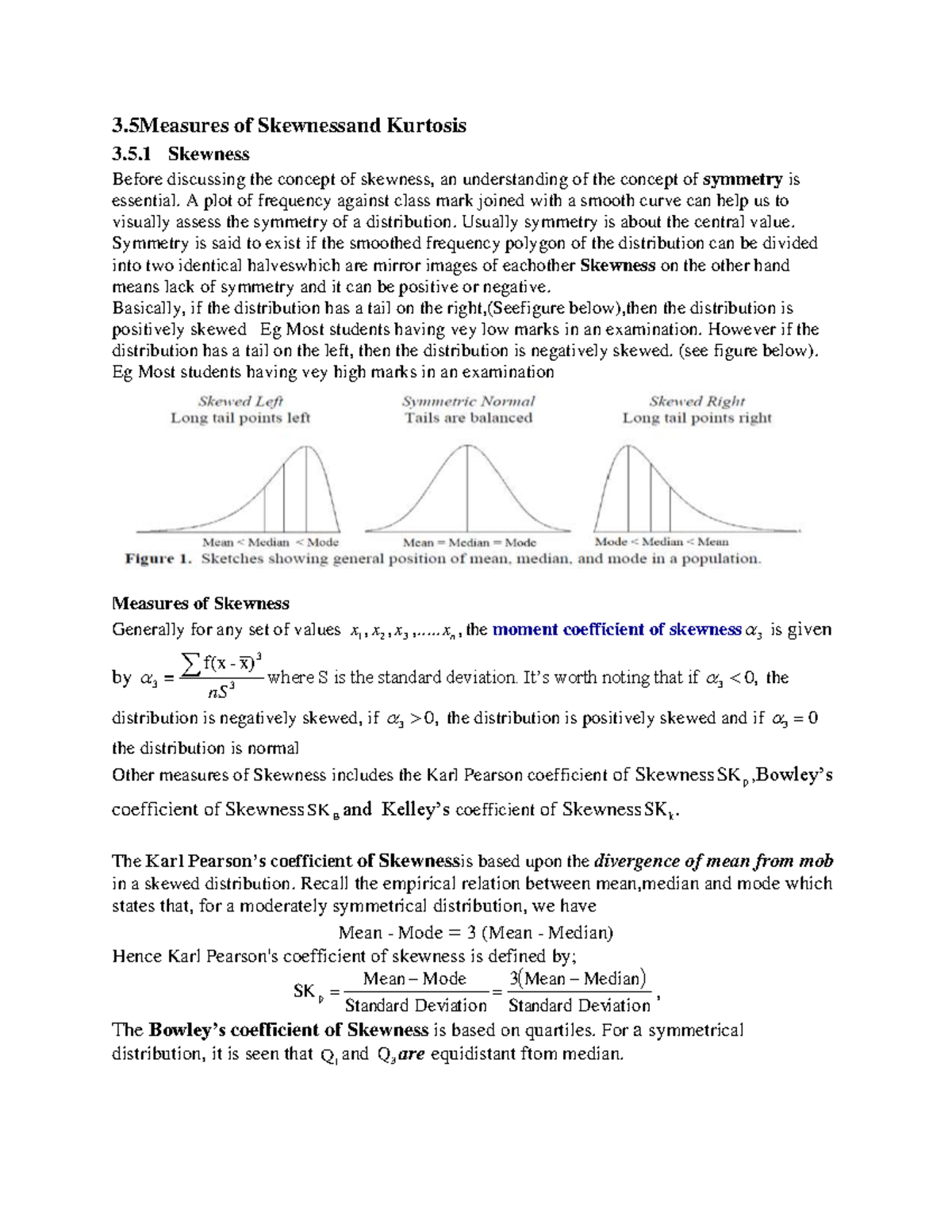 Skewness and kurtosis (Probability and Statistics I) - 3 of Skewnessand ...
