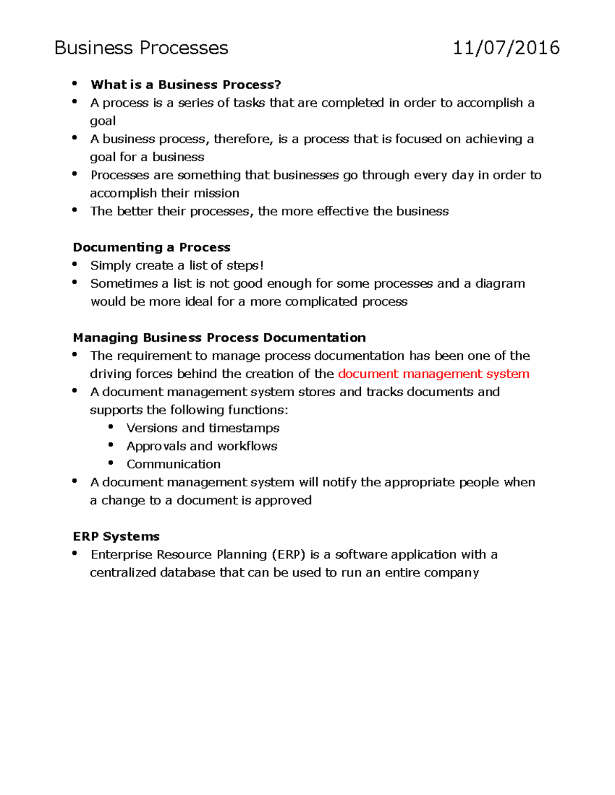 Chapter 8 - Information management systems - Business Processes 11/07 ...