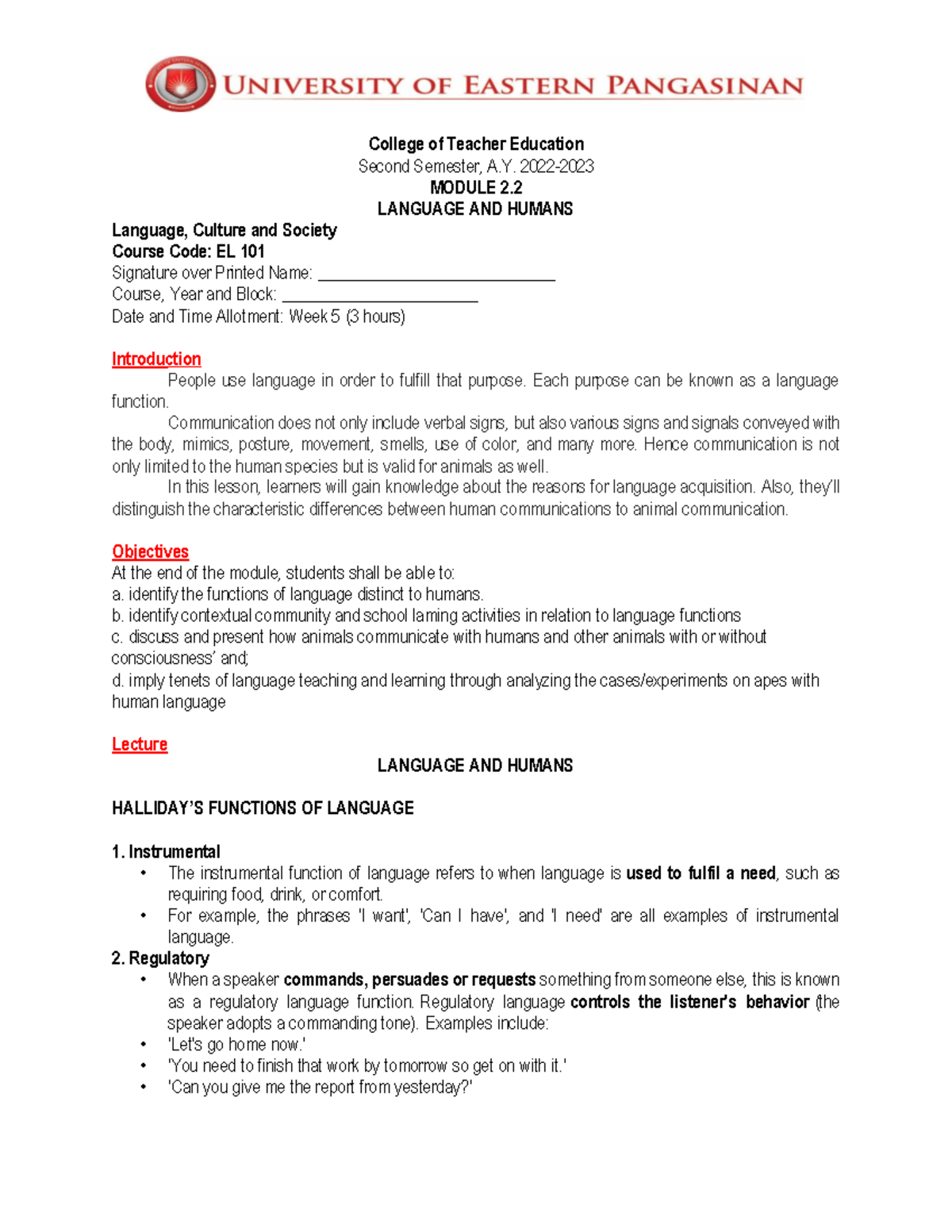 Module 2 - Linguistics is the scientific study of language and its ...