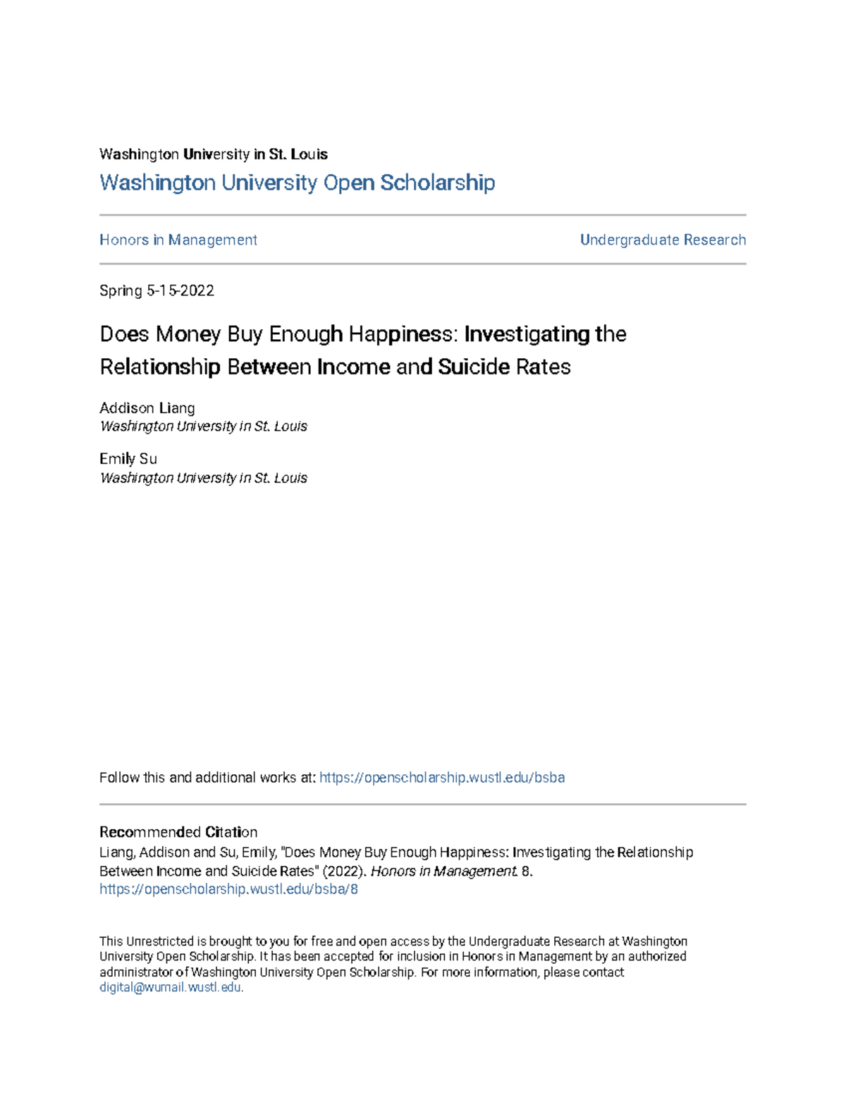 Does Money Buy Enough Happiness Investigating the Relationship B ...