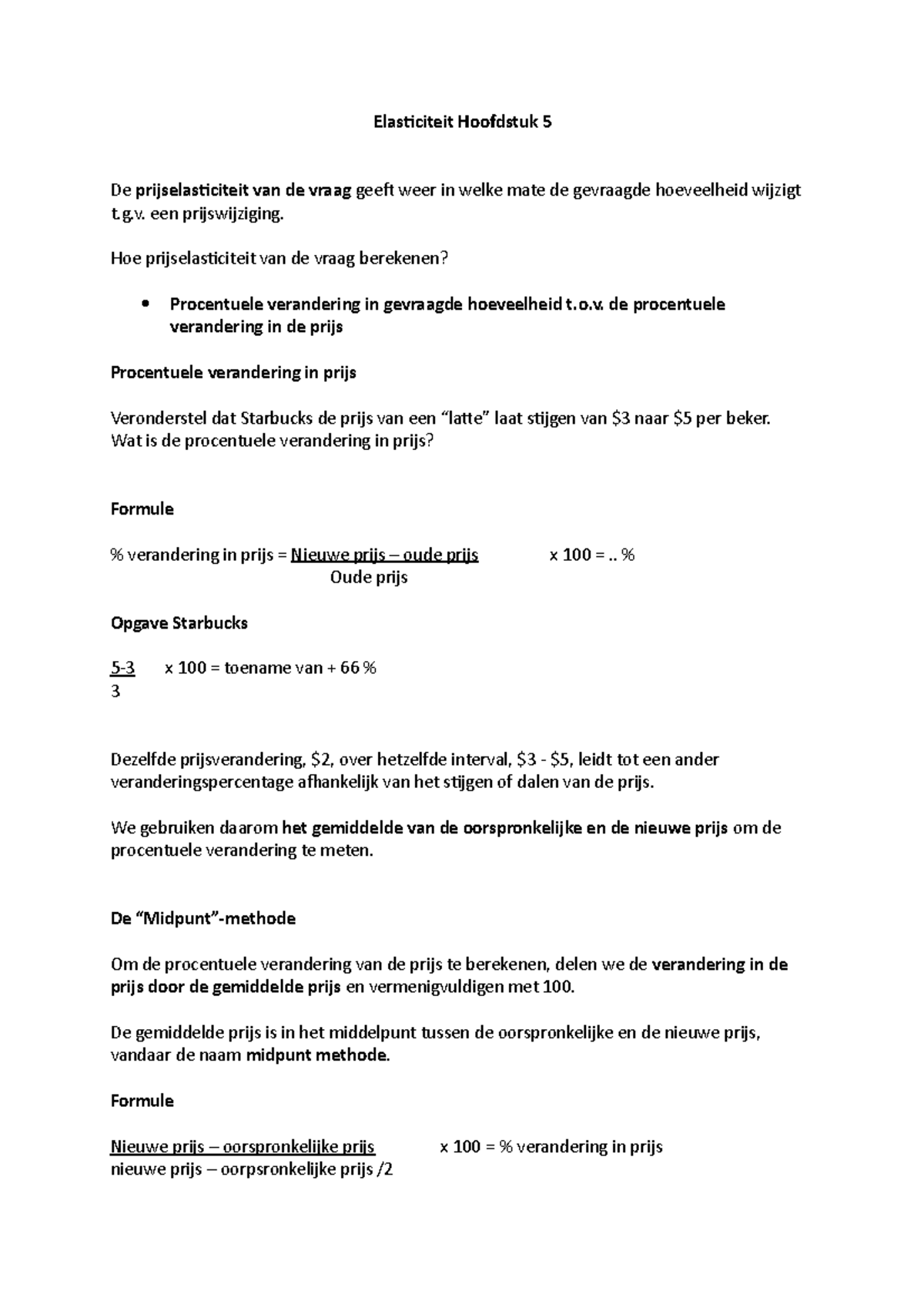 Elasticiteit Hoofdstuk 5 - g. een prijswijziging. Hoe prijselasticiteit ...