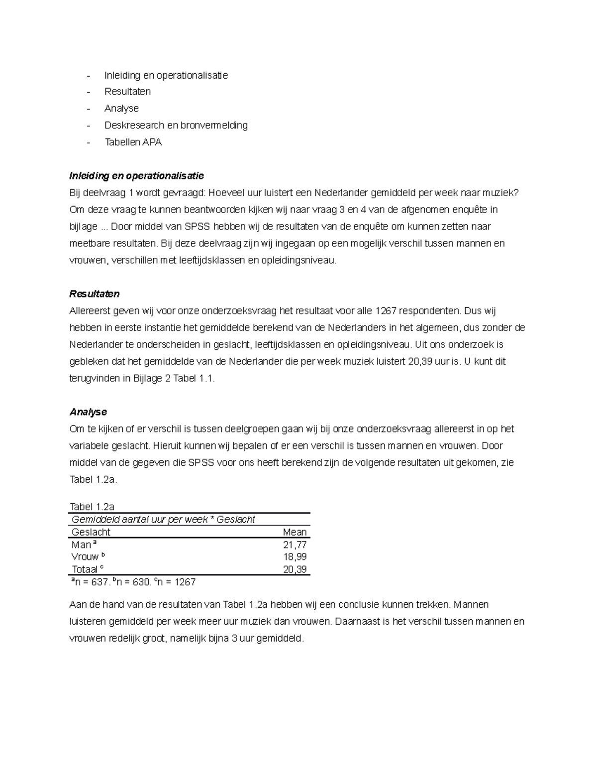 Deelvraag 1 POB - Inleiding en operationalisatie - Resultaten - Analyse ...