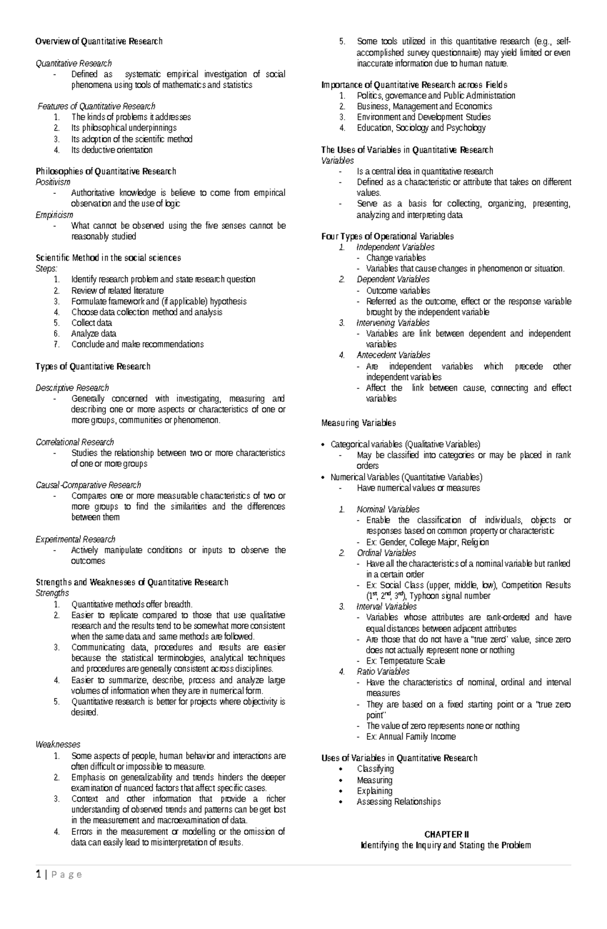 Prac-2-Handouts - sassadsf - Overview of Quantitative Research ...