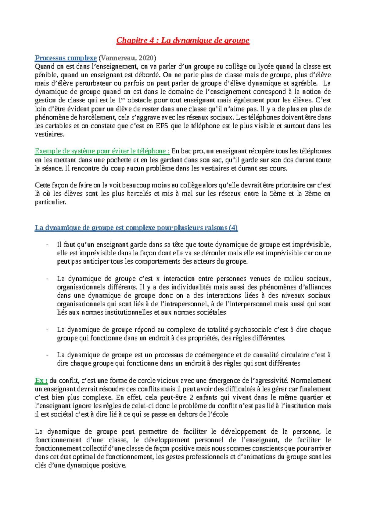 CHAP 4 - La dynamique de groupe - Chapitre 4 : La dynamique de groupe ...