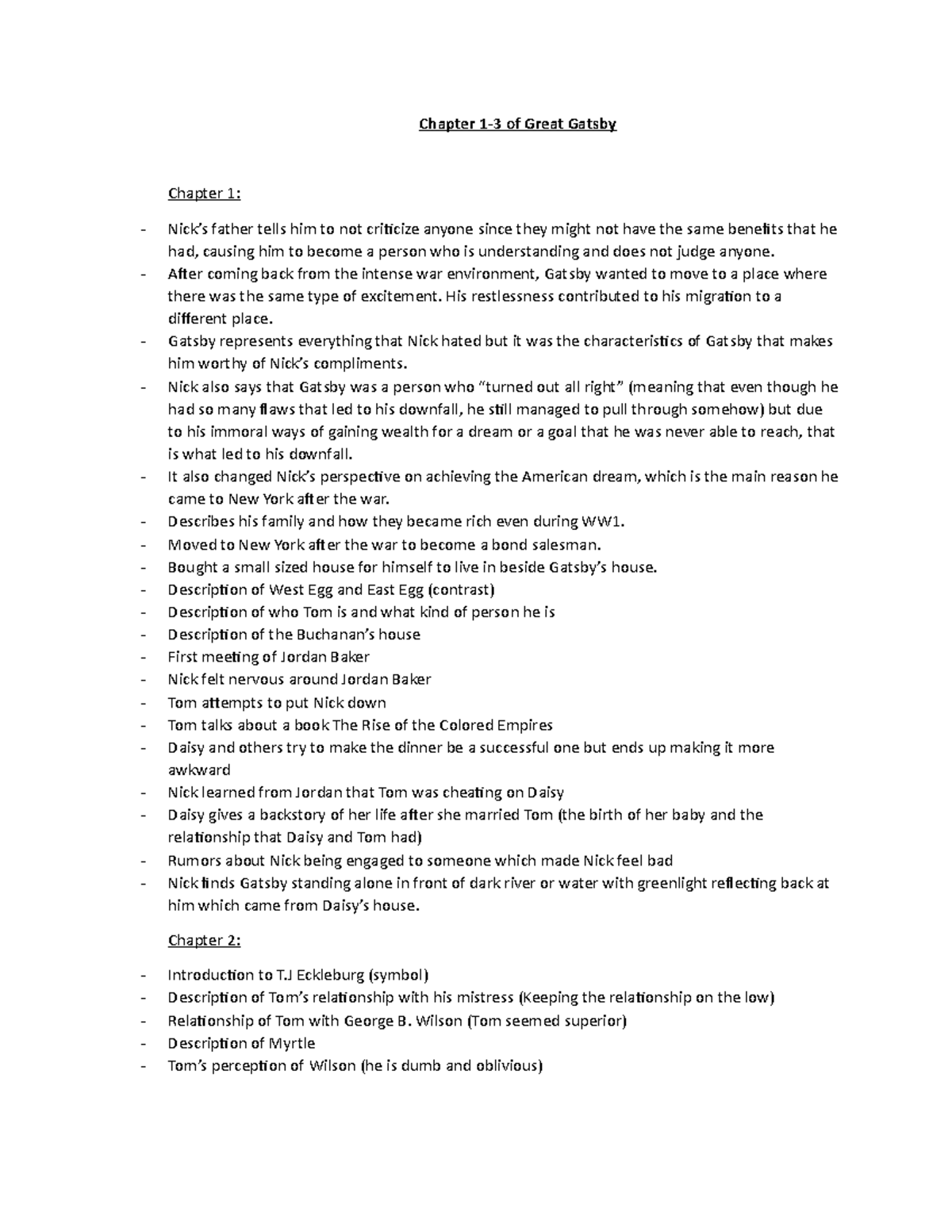 Chapter 1 3 Summary Great Gatsby Book Chapter 1 3 Of Great Gatsby