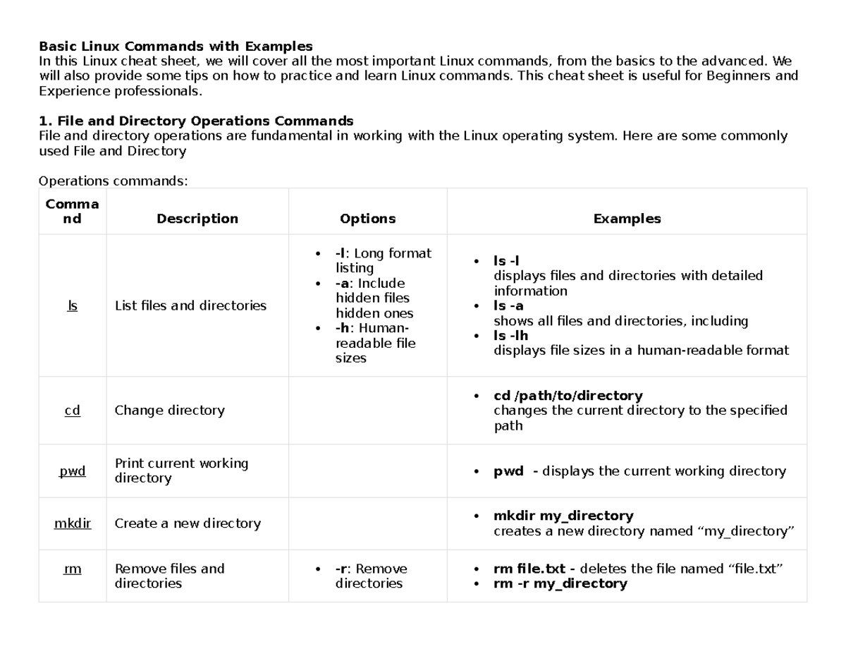 Linux Commands - We will also provide some tips on how to practice and ...