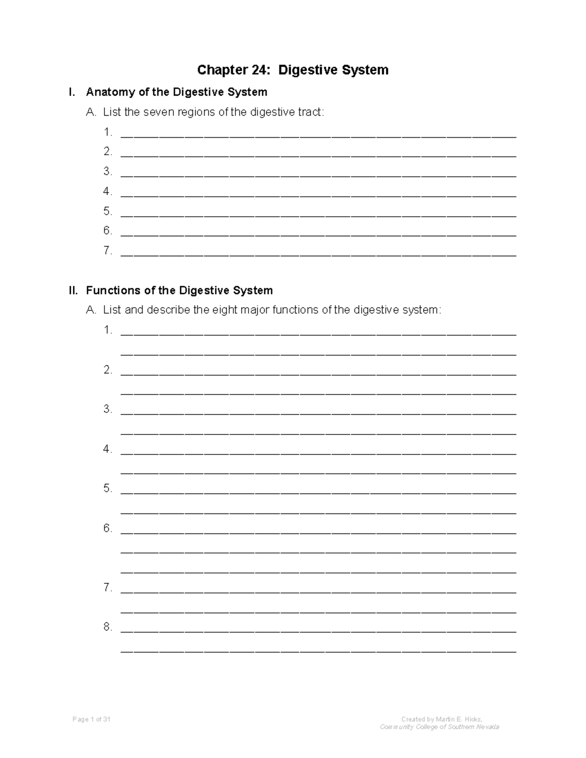 Worksheet 14 Ch24 HSci11 - Page 1 of 31 Created by Martin E. Hicks ...