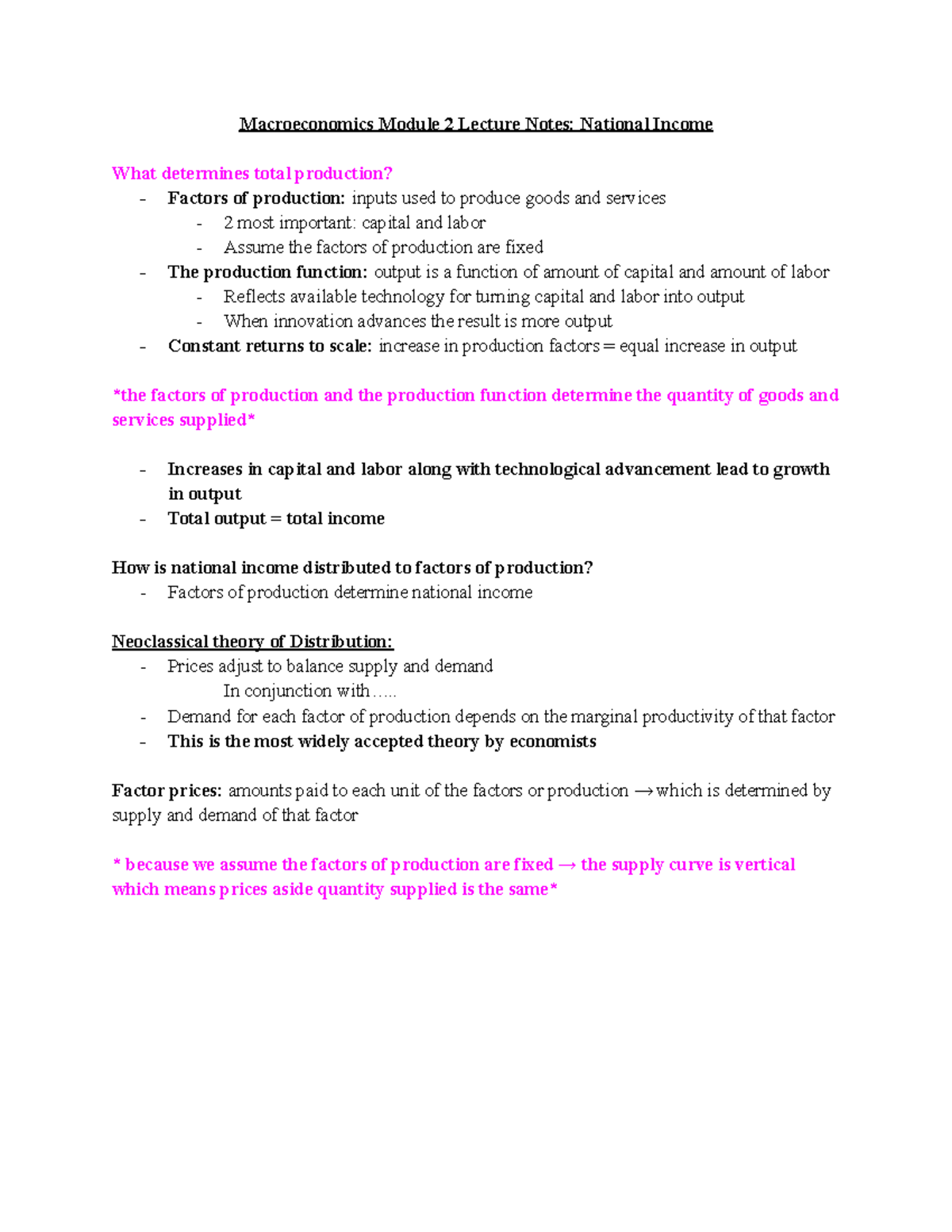 Macroeconomics Module 2 Lecture Notes National Income - .... - Demand ...