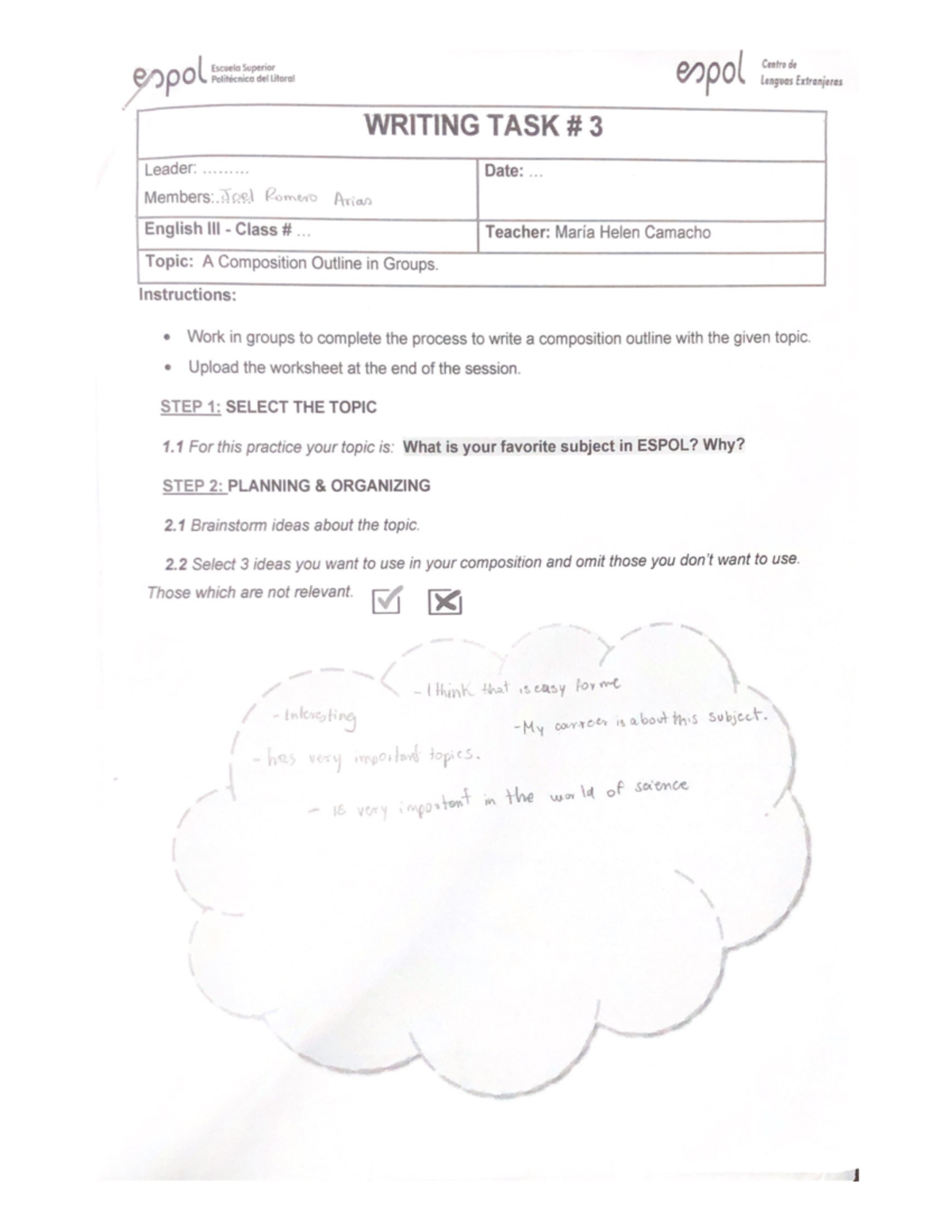 Inglés task3 - NNDKJDK - espol Politécnica Escuela Superior del Litoral espol Centro de Lenguas ...