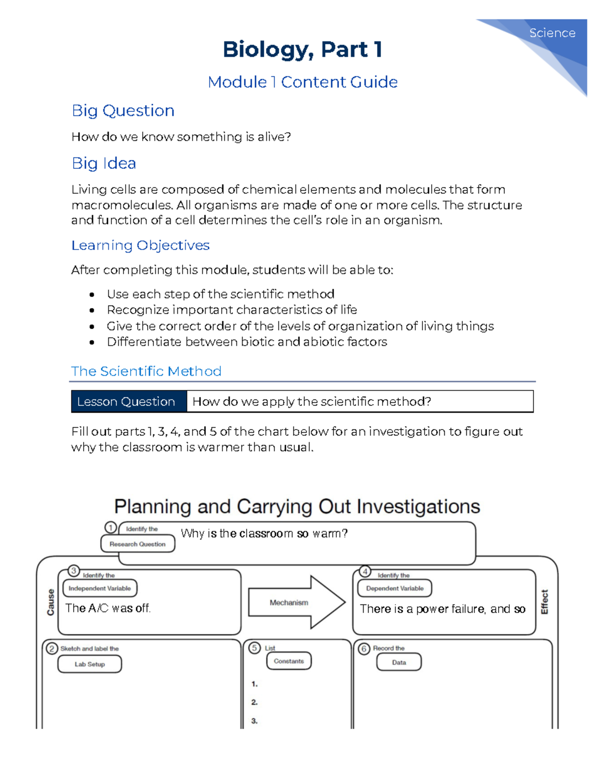 Biology Part 1 Module 1 Study Guide and Notes - Biology, Part 1 Module ...