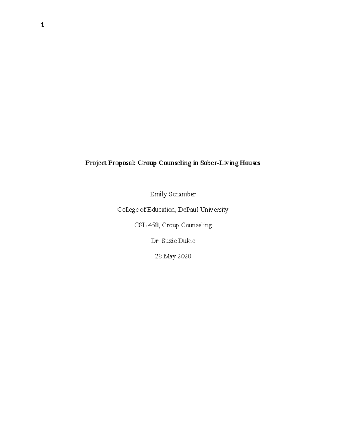 CSL 458, Final Group Proposal - Project Proposal: Group Counseling in ...