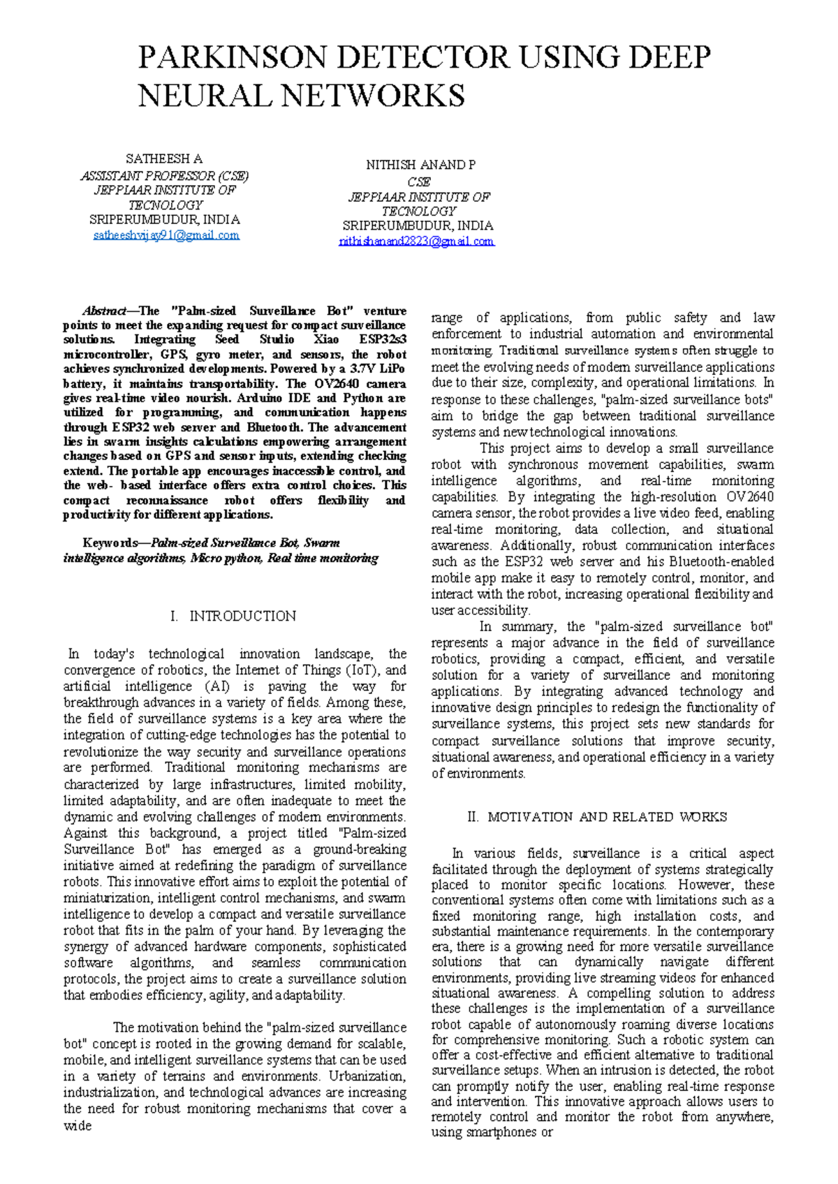 bot -IEEE-ongoing - PARKINSON DETECTOR USING DEEP NEURAL NETWORKS ...