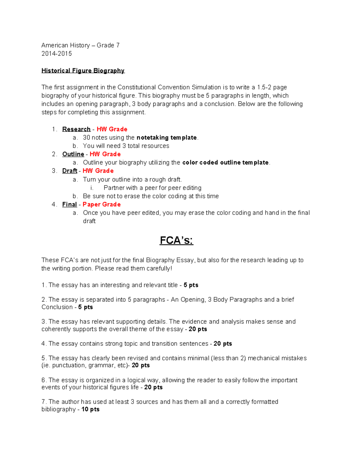 1 Grade-7-History-Research-Paper - American History – Grade 7 2014 ...
