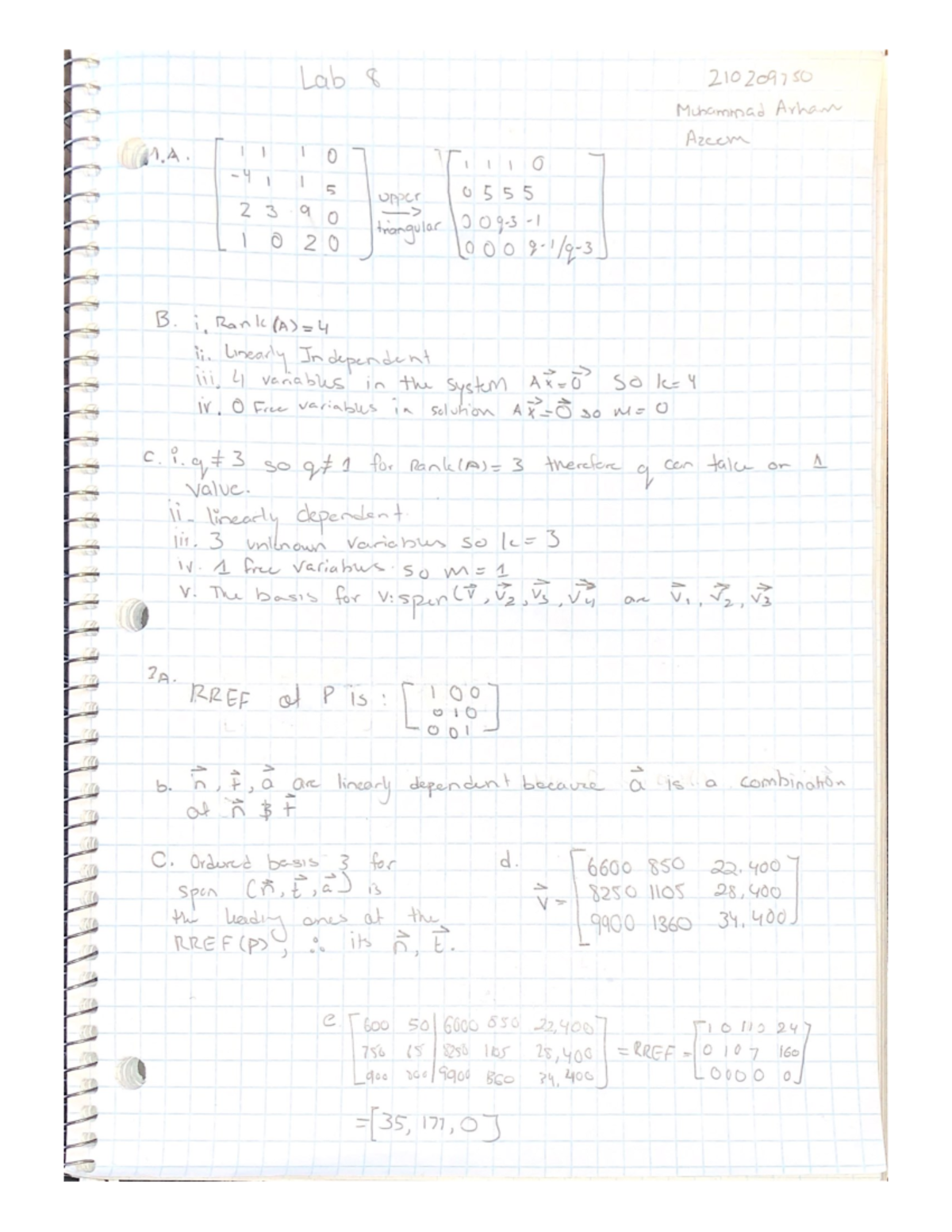 Ma122 lab 8 - Lab 8 - Lab 8 210209750 Muramirad Arham Azeem M. 11 I 0 I 5 upper 2390 1020 ...