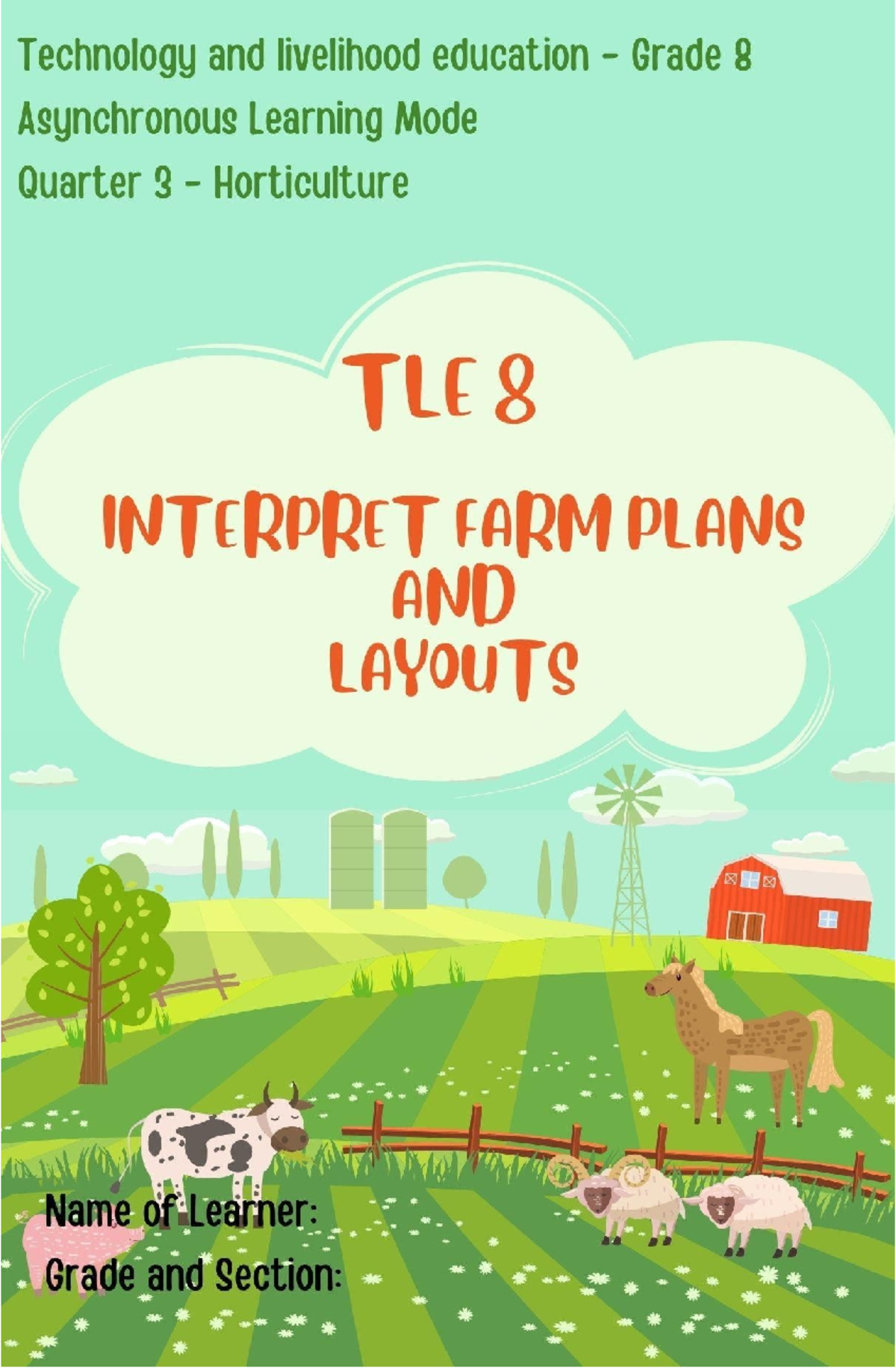Module tle 8 - ORCHARD PLANTING AND PLANTING DESIGNS LAYOUTING The ...