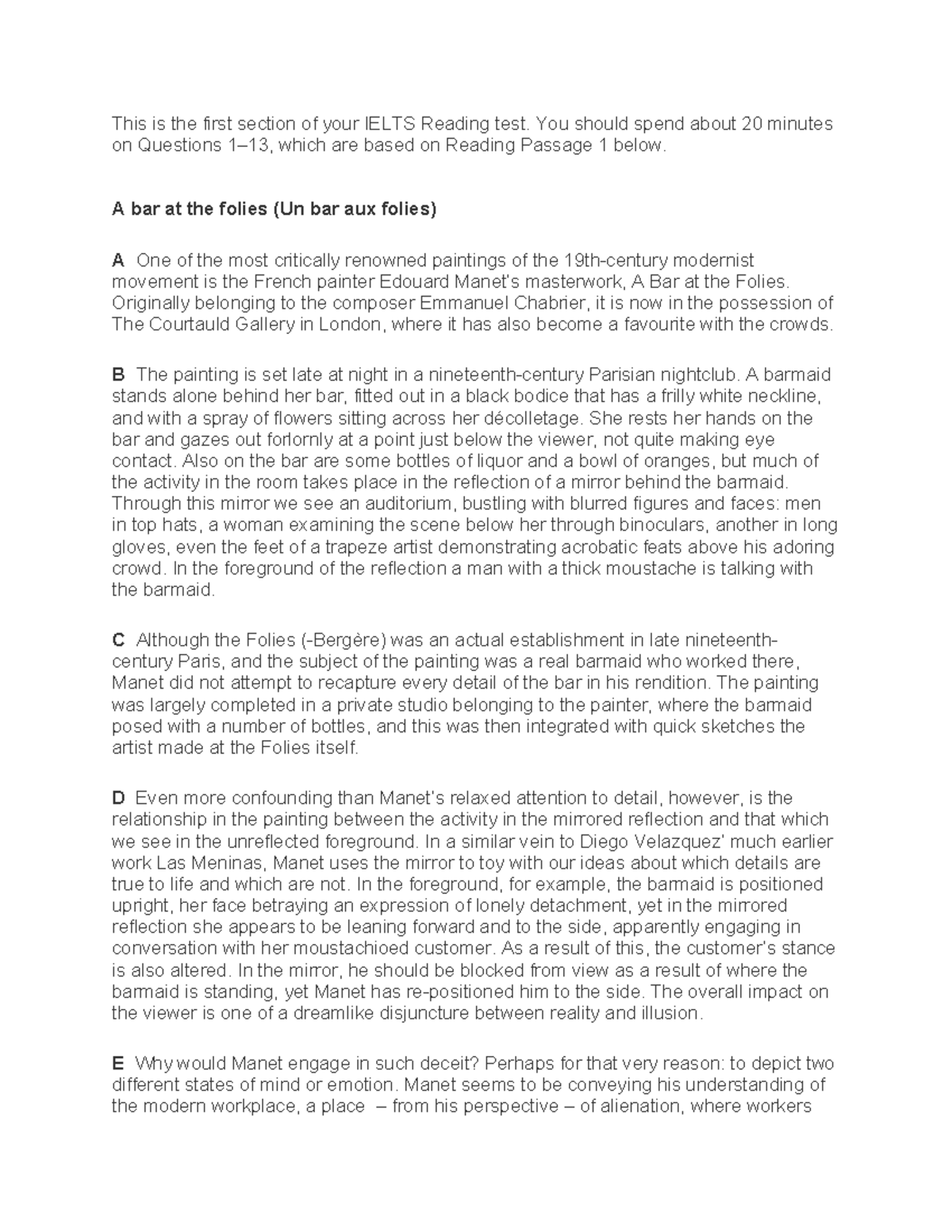 Ielts Reading practice test - This is the first section of your IELTS ...