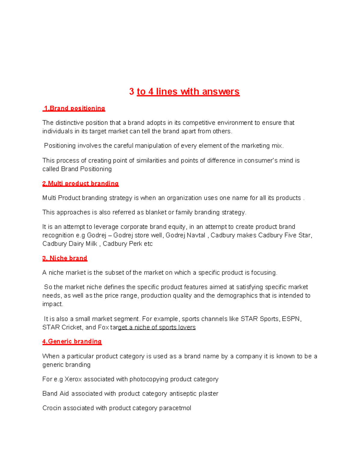3 to 4 lines with answers - 3 to 4 lines with answers 1 positioning The ...