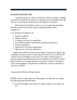 Filosofía DE LA Calidad DE Genichi Taguchi - GENICHI TAGUCHI (1924 ...