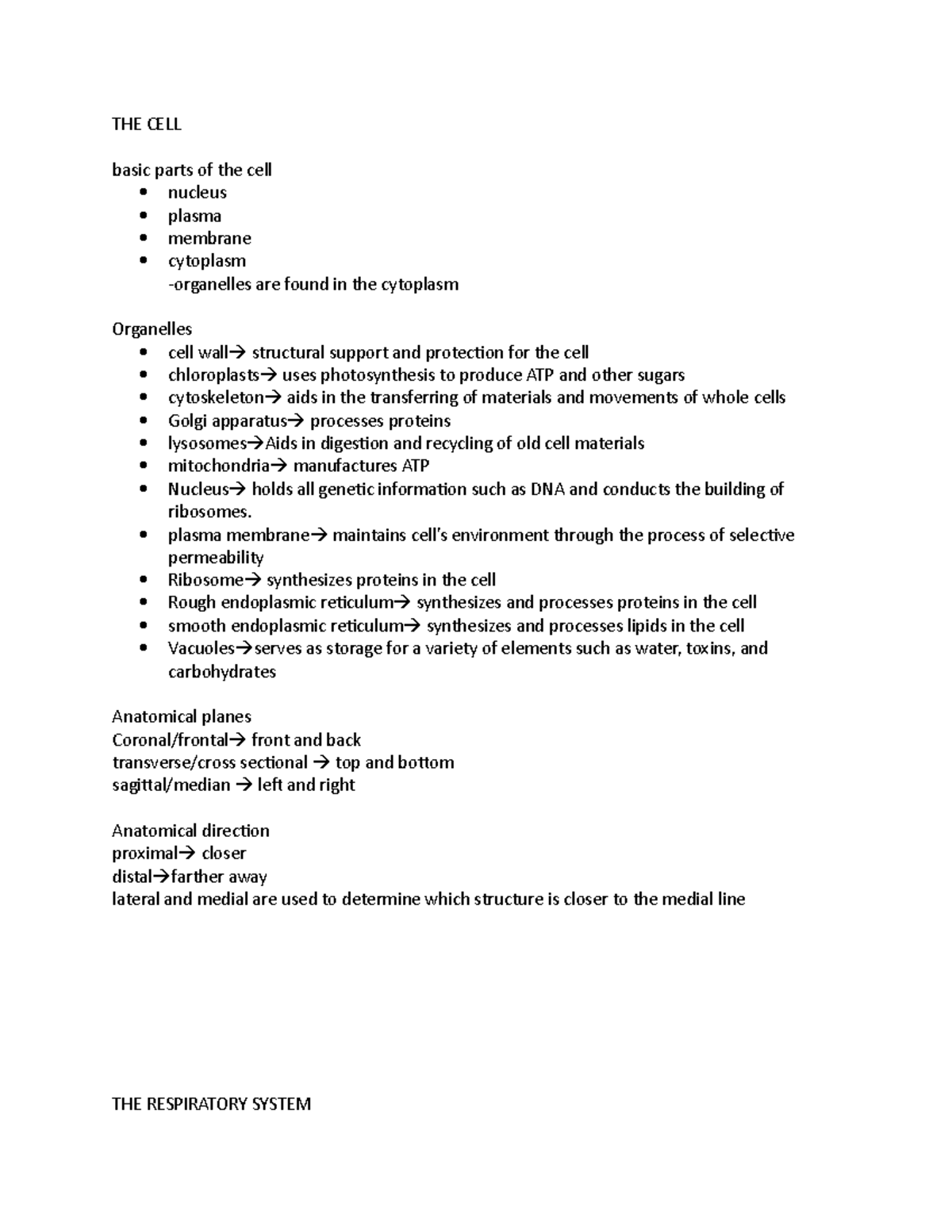 Teas exam - TEAS EXAM SUMMARY - THE CELL basic parts of the cell ...