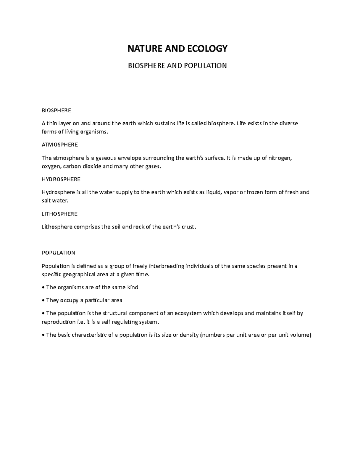 Population - Topic 3 of Environmental Engineering - NATURE AND ECOLOGY ...