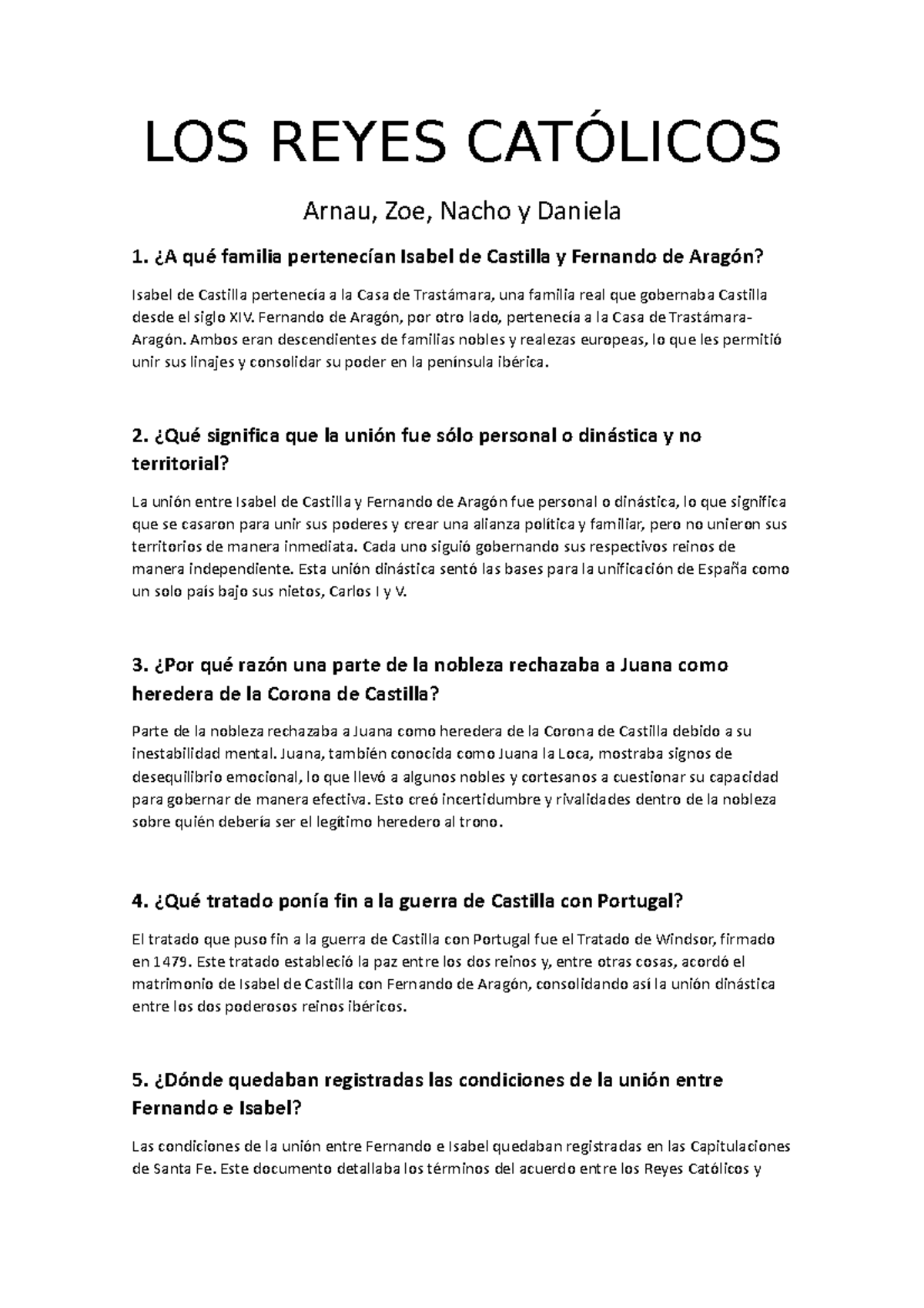 LOS Reyes Católicos - knnnnllnkn - LOS REYES CATÓLICOS Arnau, Zoe ...