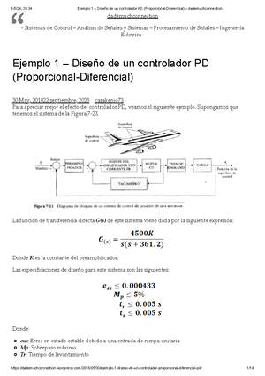Sistemas De Control Moderno PC 5 - CURSO: SISTEMAS DE CONTROL MODERNO ...