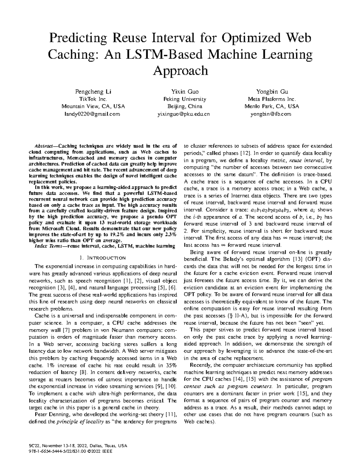 Reuse Interval - dqdqw - Predicting Reuse Interval for Optimized Web Caching: An LSTM-Based ...