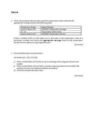 CS46A Exercises - CS46A Exercises Chapter 1 Which parts of a computer can store program code ...