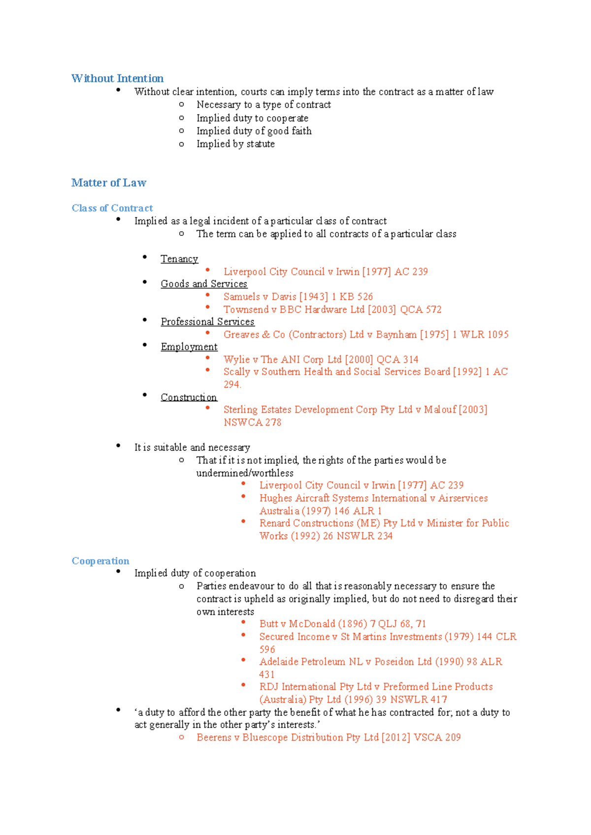 LLB202 Week 9 - Week 9 content - without intention - Without Intention ...