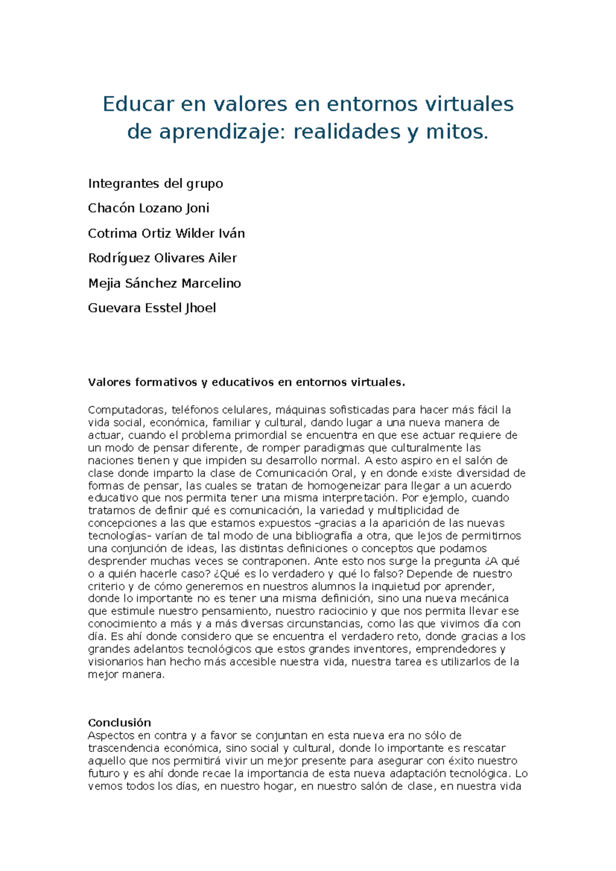 Ética Y Virtualidad - Educar en valores en entornos virtuales de ...