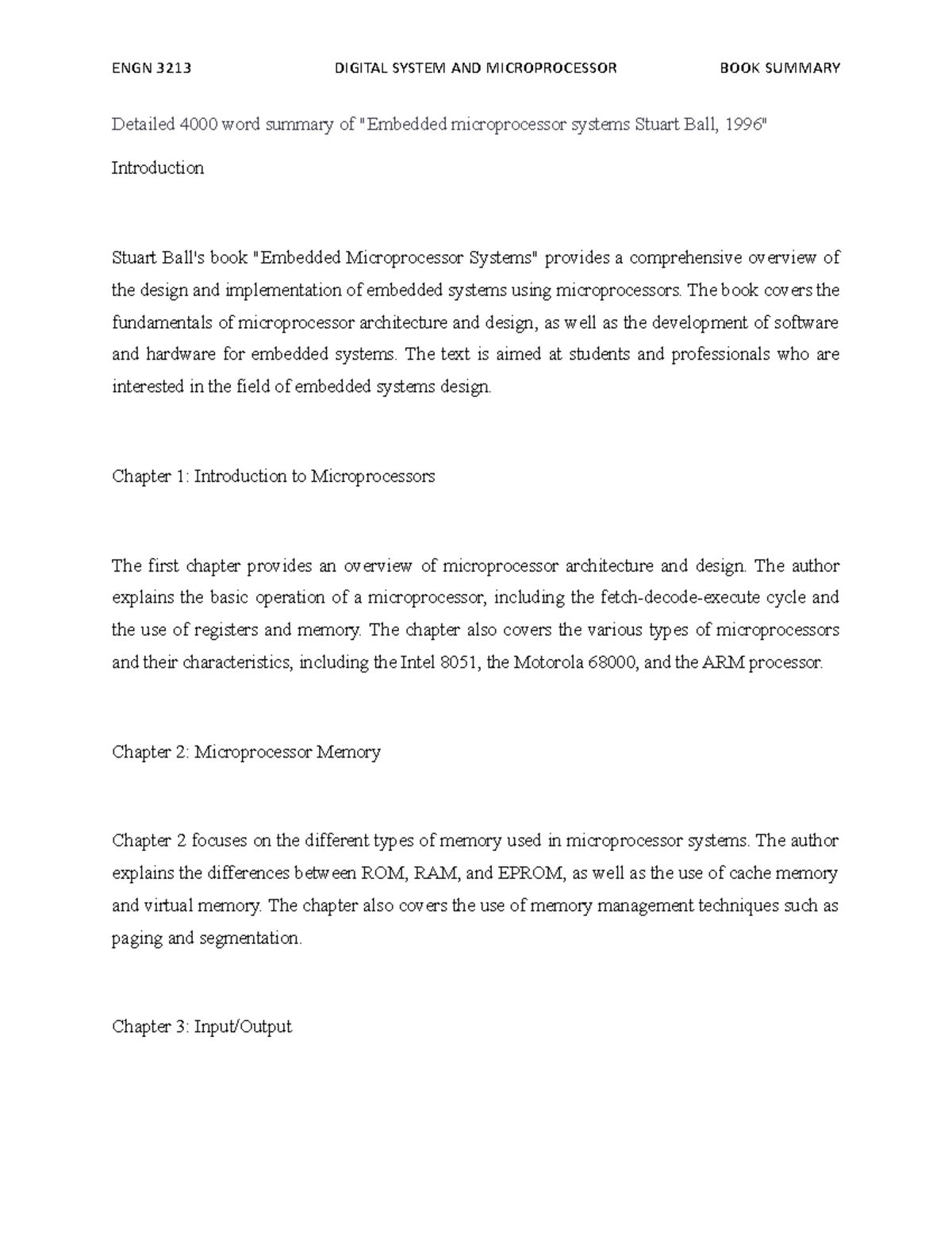 Detailed summary of book Embedded microprocessor systems - Detailed ... Detailed summary of book Embedded microprocessor systems - Detailed ...