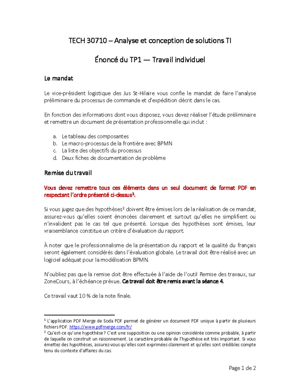 Énoncé TP1 A2022 - Jus St-Hilaire - Page 1 de 2 TECH 30710 – Analyse et conception de solutions ...