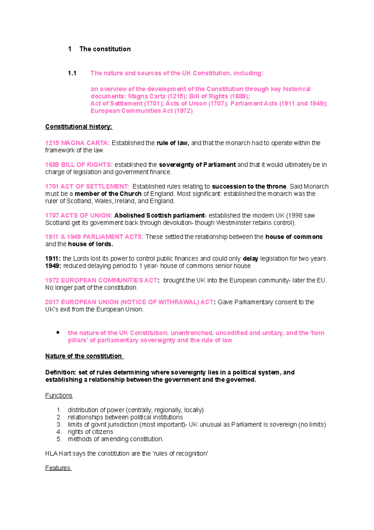 The constitution facts - 1 The constitution 1 The nature and sources of ...