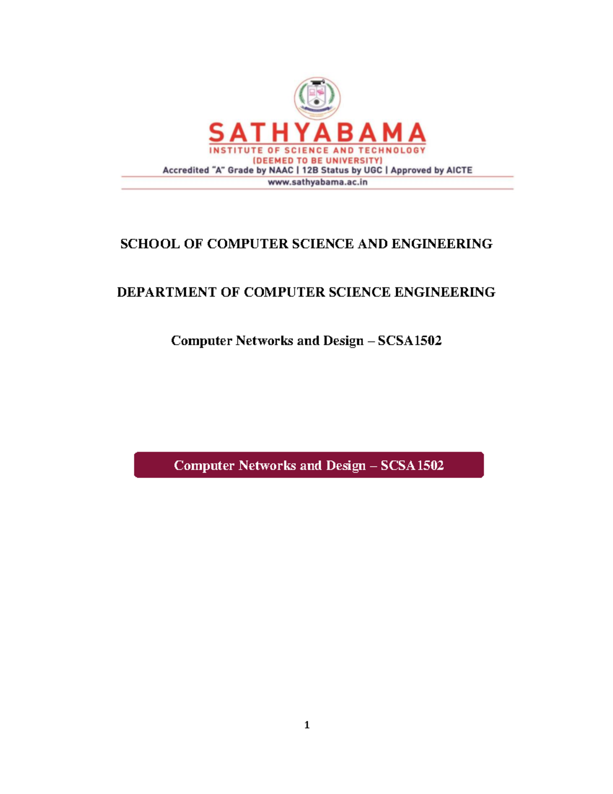 Computer Networking notes - SCHOOL OF COMPUTER SCIENCE AND ENGINEERING ...